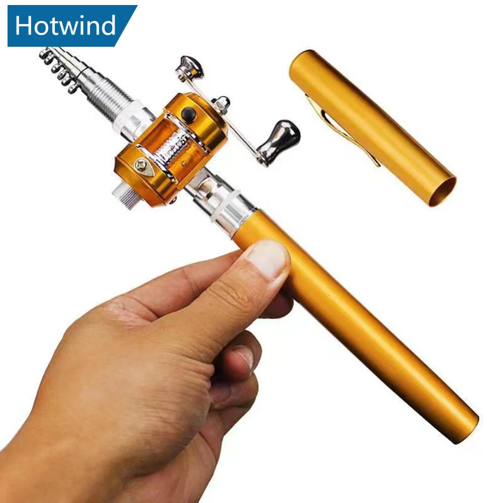 HW 1M Mini Pen Fishing Rod Retractable Pocket Ice Fishing Pole Ultra ...