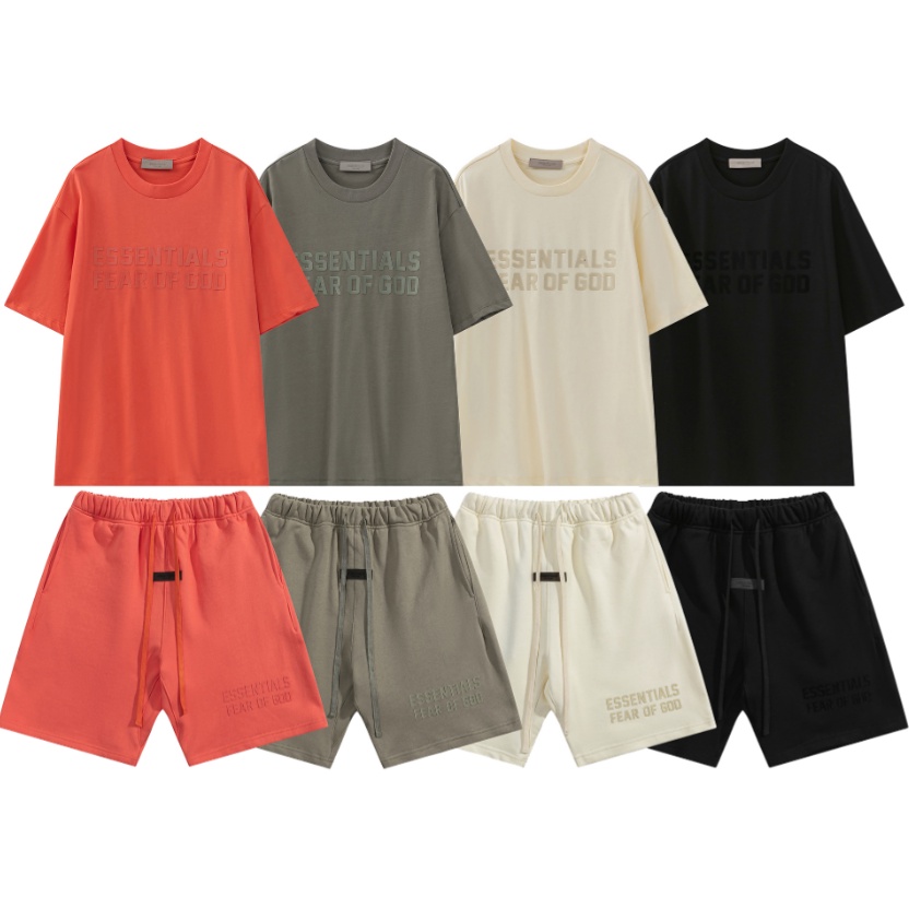 High Street FOG ESSENTIALS Double Thread Flocking Letter Casual Short ...