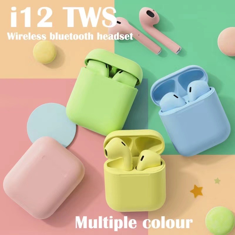 (COD) 9 Colors TWS Bluetooth Earphone For inPod i12 Earphones Wireless ...