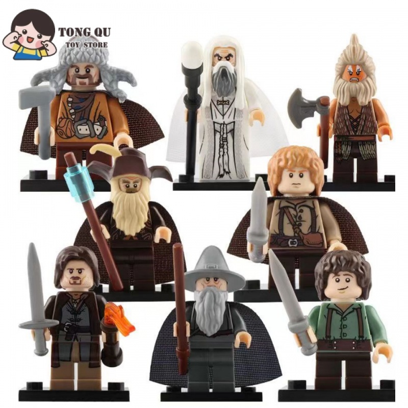 The Lord of the Rings Building Block Doll Aragon Gandolph Saruman Bear ...