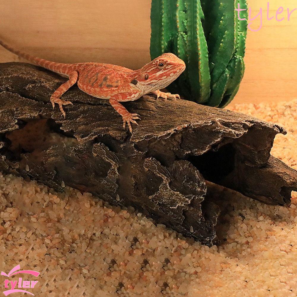 TYLER1 Lizard Hideout Cave, Decorative Resin Turtle Climbing Platform ...