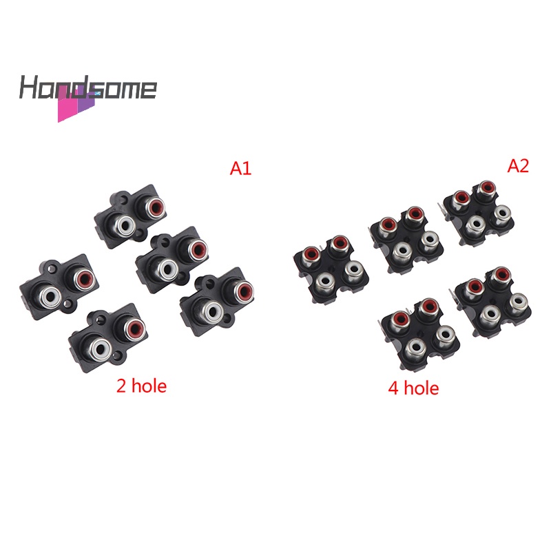 Handsome- 5Pcs 2/4 hole RCA Female Stereo audio Jack AV Audio input ...