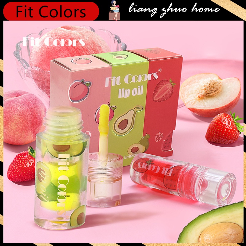 Fit Colors 3pcs/set Fresh Fruit Lip Balm Lip Oil Moisturizing ...