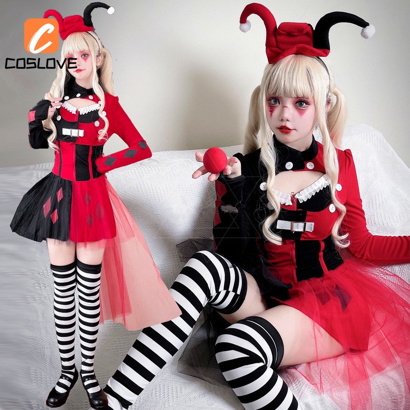 Halloween Clown Girl Cosplay Suit for Women Full Set Clothin Classic ...