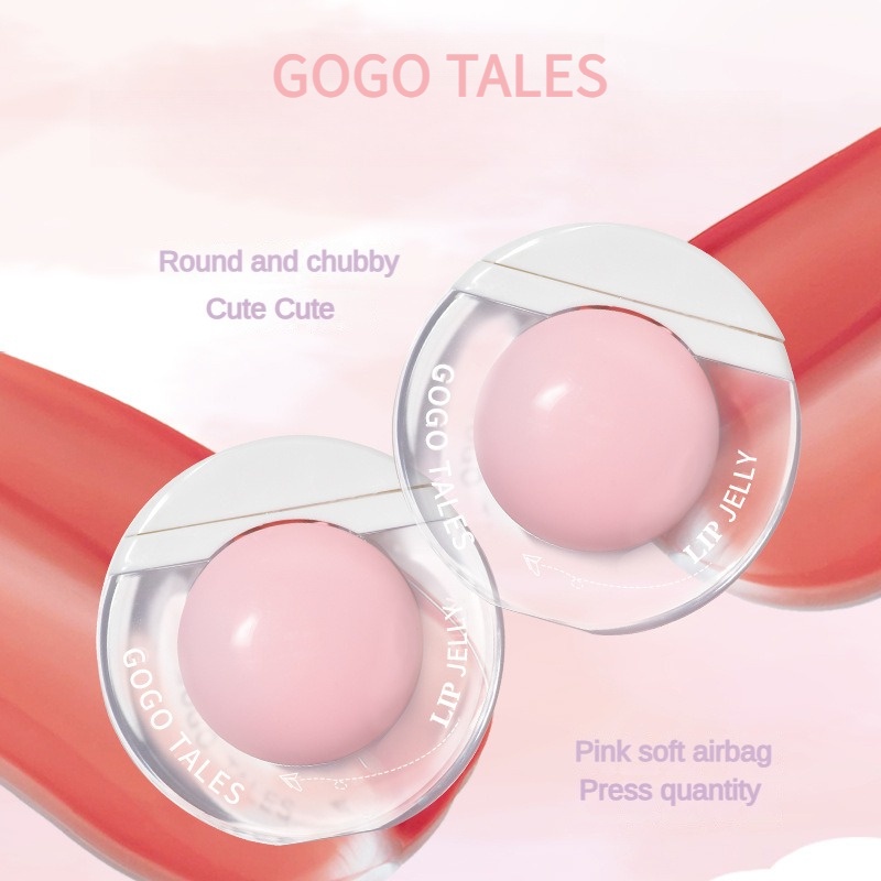 Gogo Tales Lip Glaze Small Pink Ball Moisturizing Lip Glaze Water Gloss ...