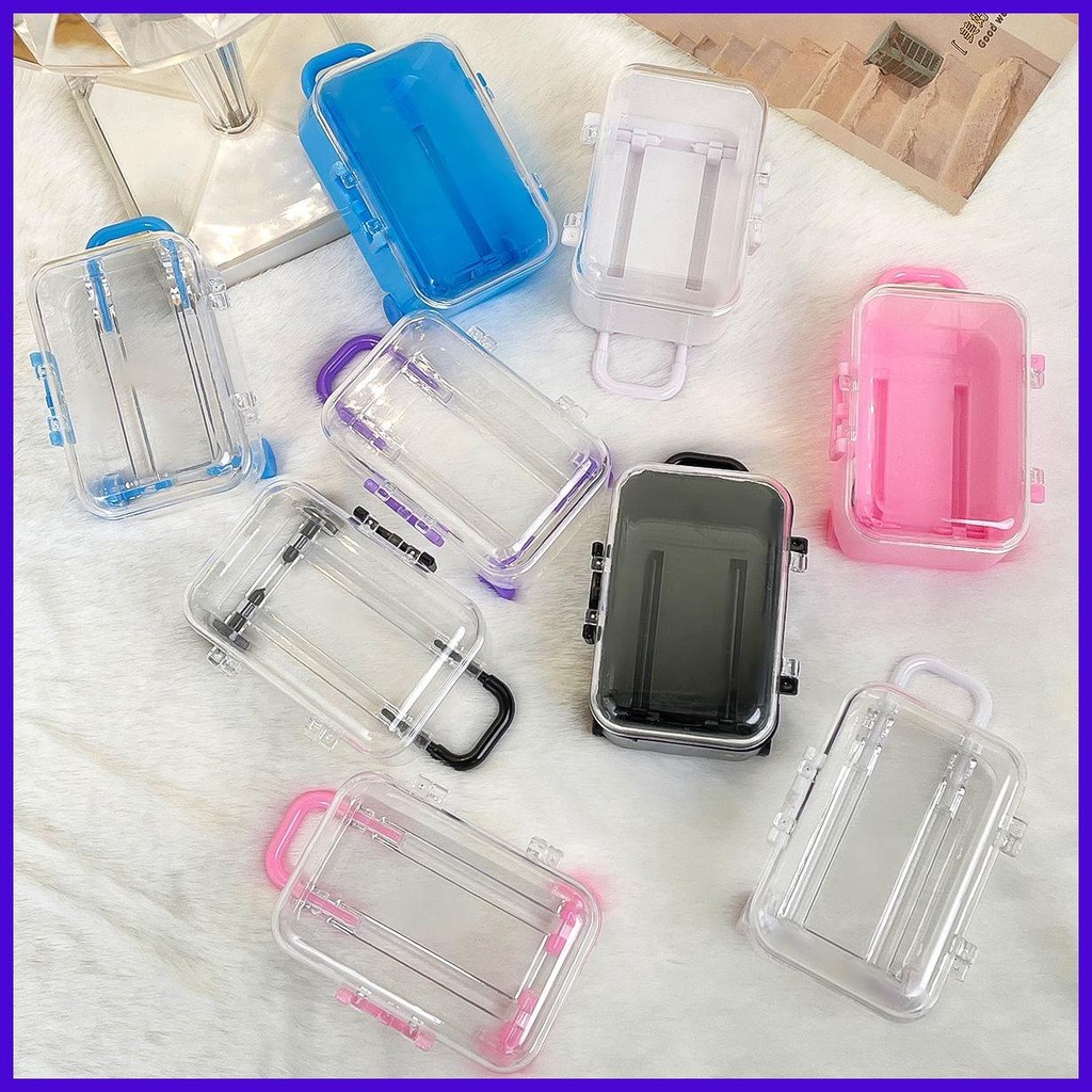 Tiny Suitcases for Gifts Transparent Mini Luggage Gift Box Travel ...