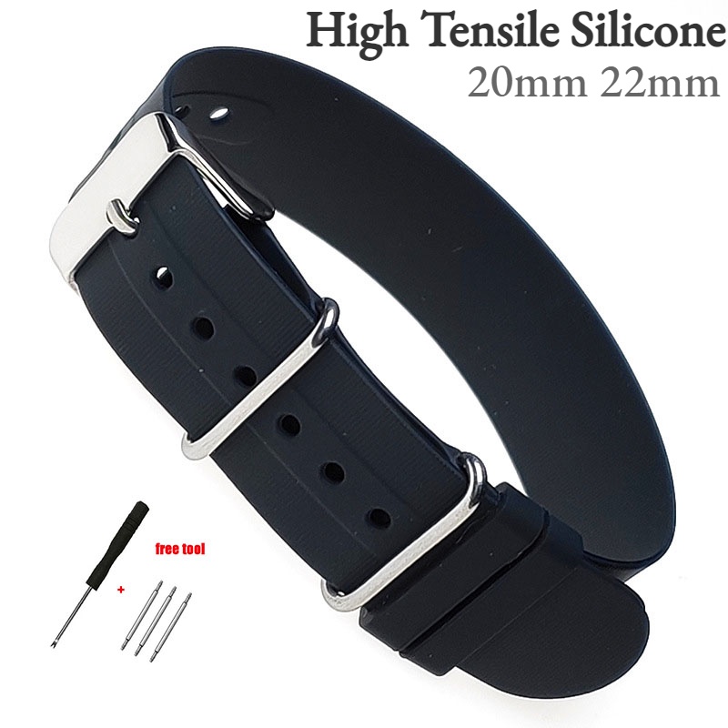 Nato ZULU Strap 20mm 22mm High Tensile Rubber Watch Band for Seiko for ...