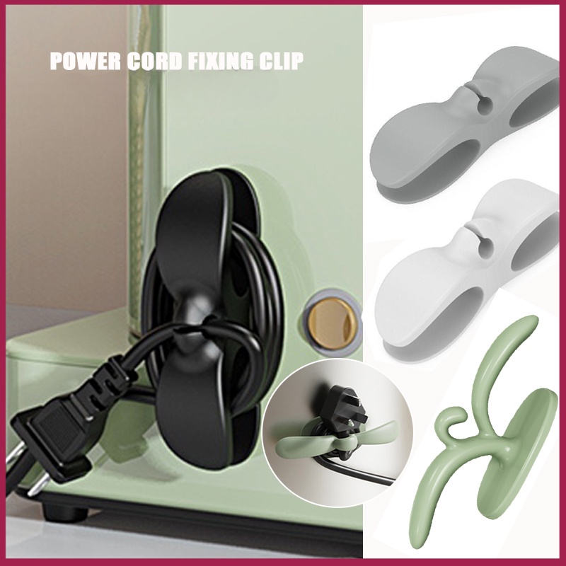 Self-Adhesive Hook Silicone Wire Organizer Clips Cable Holder Charger ...