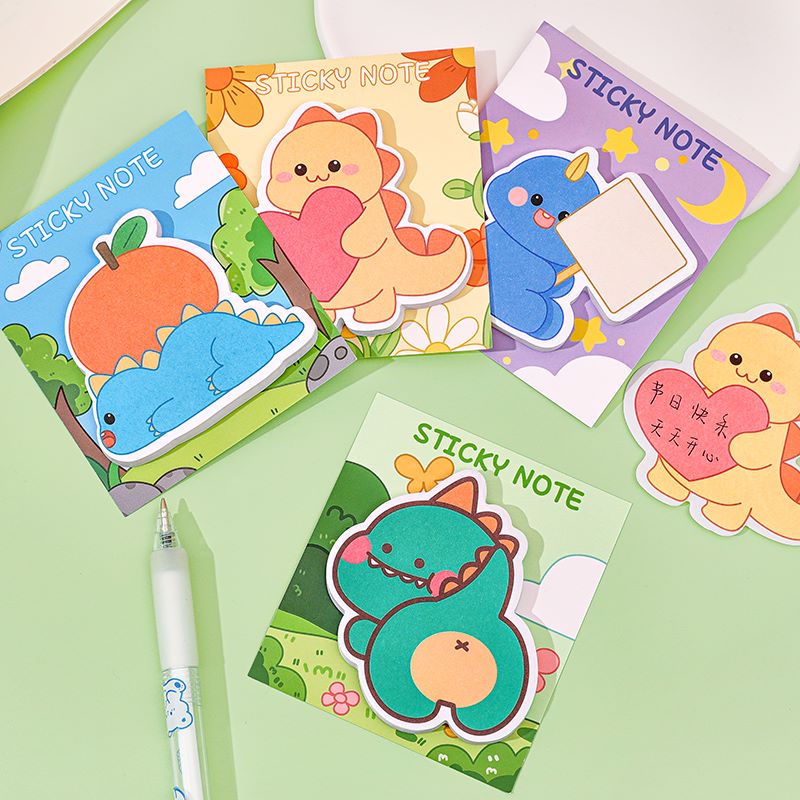 Cartoon Dinosaur Note Set Memo Notes Index Mark Sticky Note Decorative ...