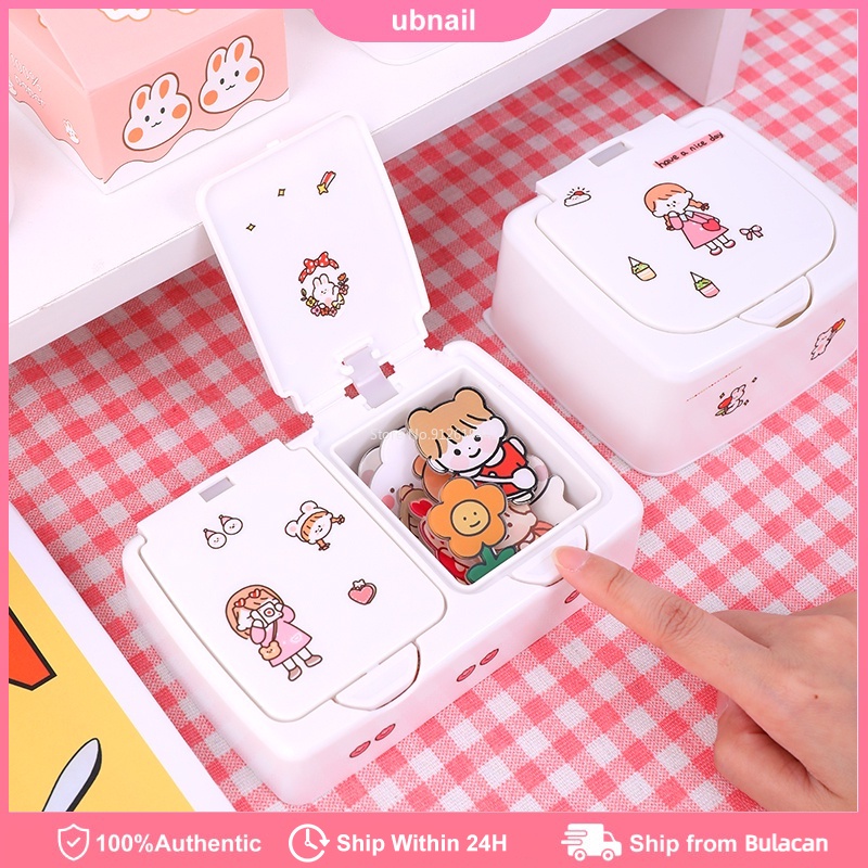 Cute Plastic Button Desktop Organiser Jewellery Storage Box Dormitory ...