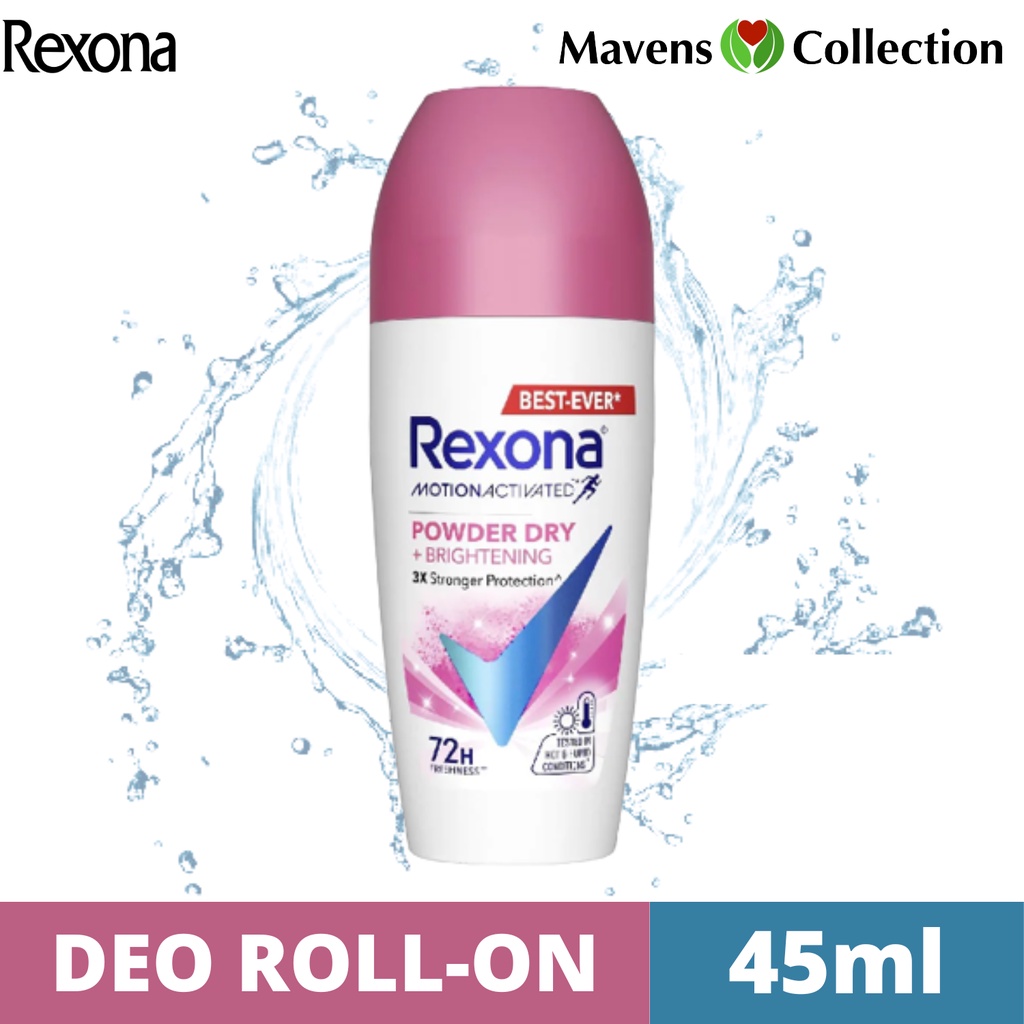 REXONA WOMEN DEODORANT ROLL-ON Powder Dry Brightening 45ML | Shopee Philippines