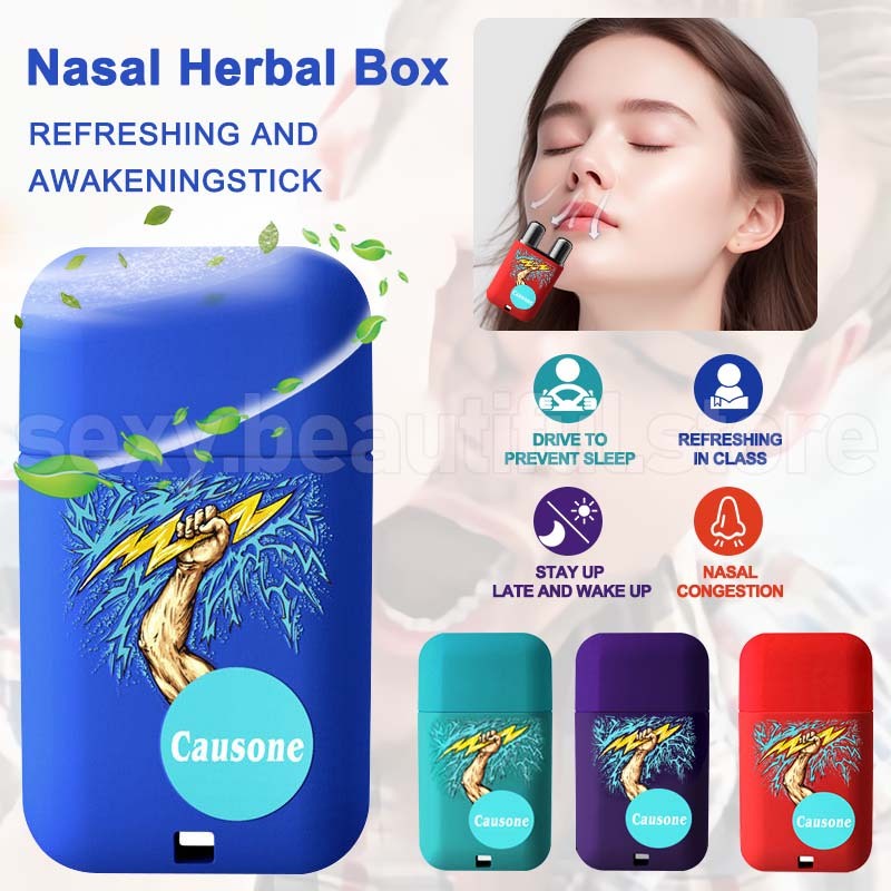 Causone Liver Cleansing Nasal Herbal Box Double Hole Energy Bar Relieve Rhinitis Cool Nasal ...