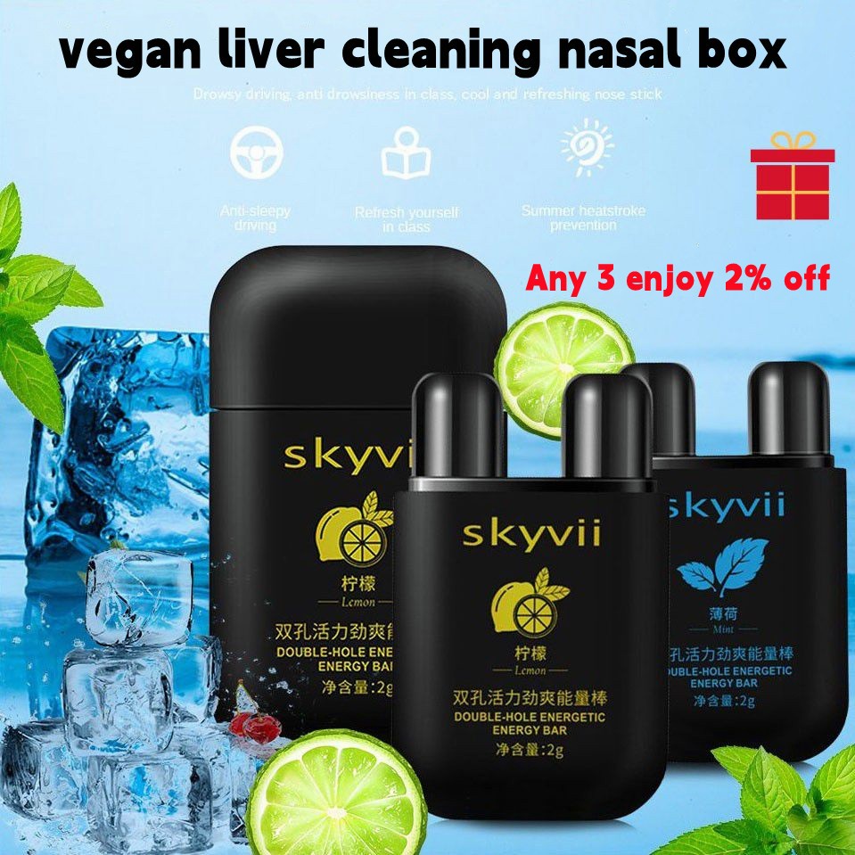 Vegan Liver Cleaning Nasal Box Energy Inhaler Herbal 2 flavors for Nose Inhaler Liver Cleanse ...