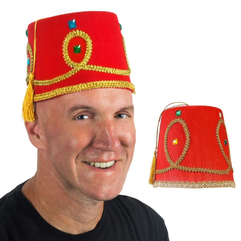 POOP Fancy Fez Hat Hat Eye-catching Moroccan Themed Costume Accessory ...
