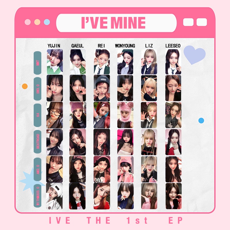 6-12pcs/set IVE New Album Baddie Photocards I'VE MINE SW BEATROAD Lomo Cards Yujin Rei Liz ...