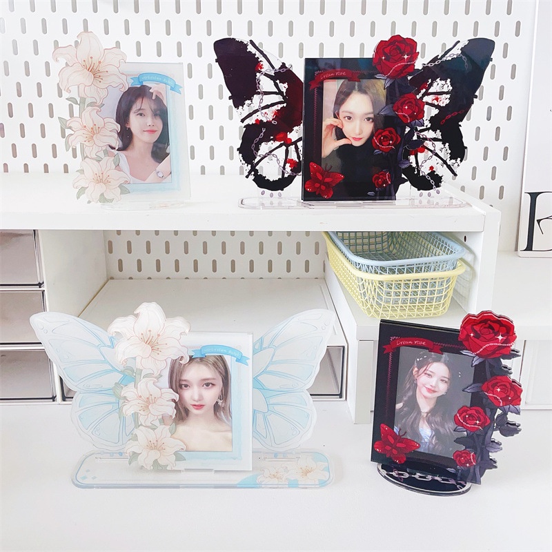 Ins Rose Lily Acrylic Insert Card Risers Photo Frame Idol Photo Photo ...