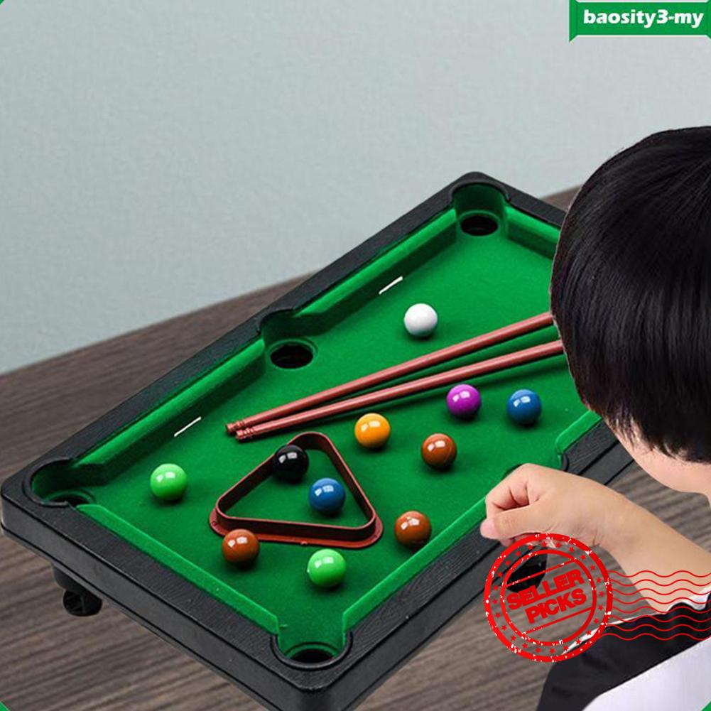 Mini Table Pool Toy Snooker Billiards Game Set Home Mini Pool Table ...