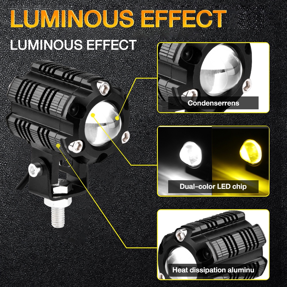 Mini Driving Light V6 High and Low Beam White and Yellow Single And ...