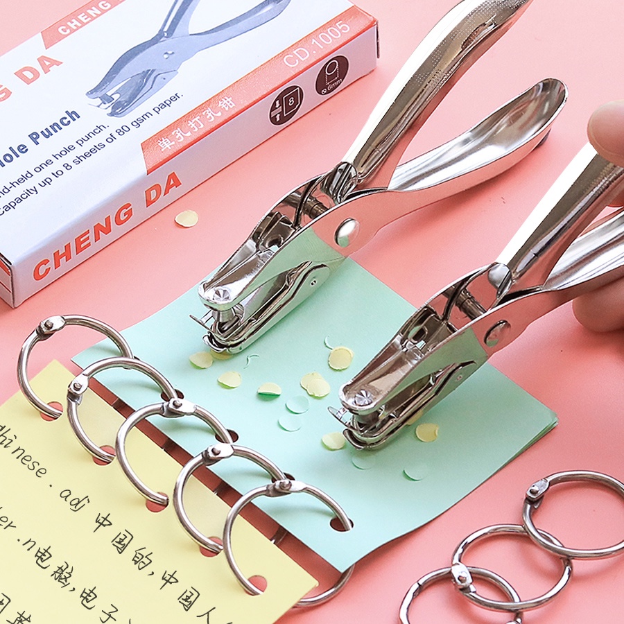 Metal Single Handheld Hole Punch Waste Booking Punch Scrapbook Punch ...