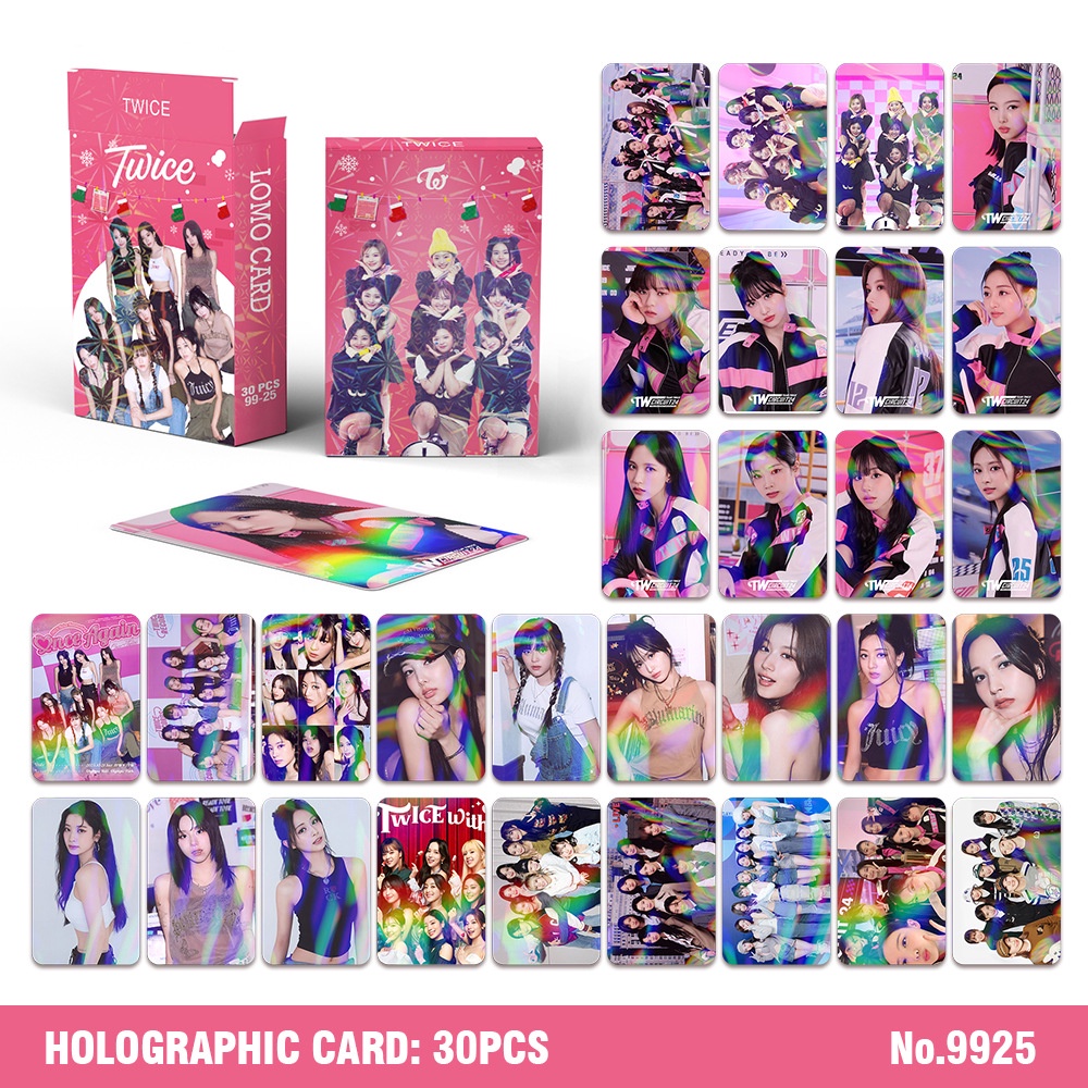 30Pcs TWICE Laser Hologram Lomo Cards HOLOGRAPHIC Photocards Nayeon Jeongyeon Momo Sana Jihyo ...