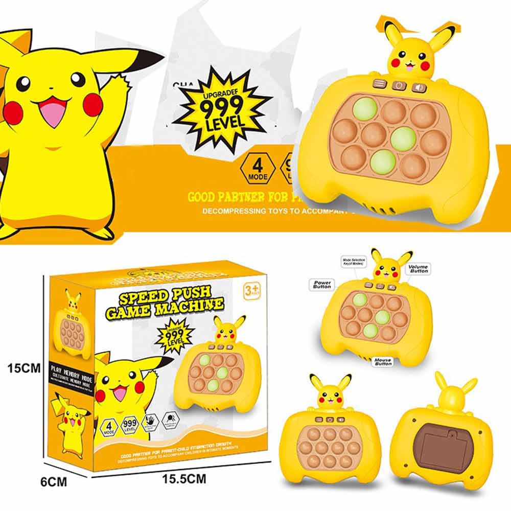 Pikachu Fast Pace Pop Push it Puzzle Game Controller Sensory Fidget Pop ...