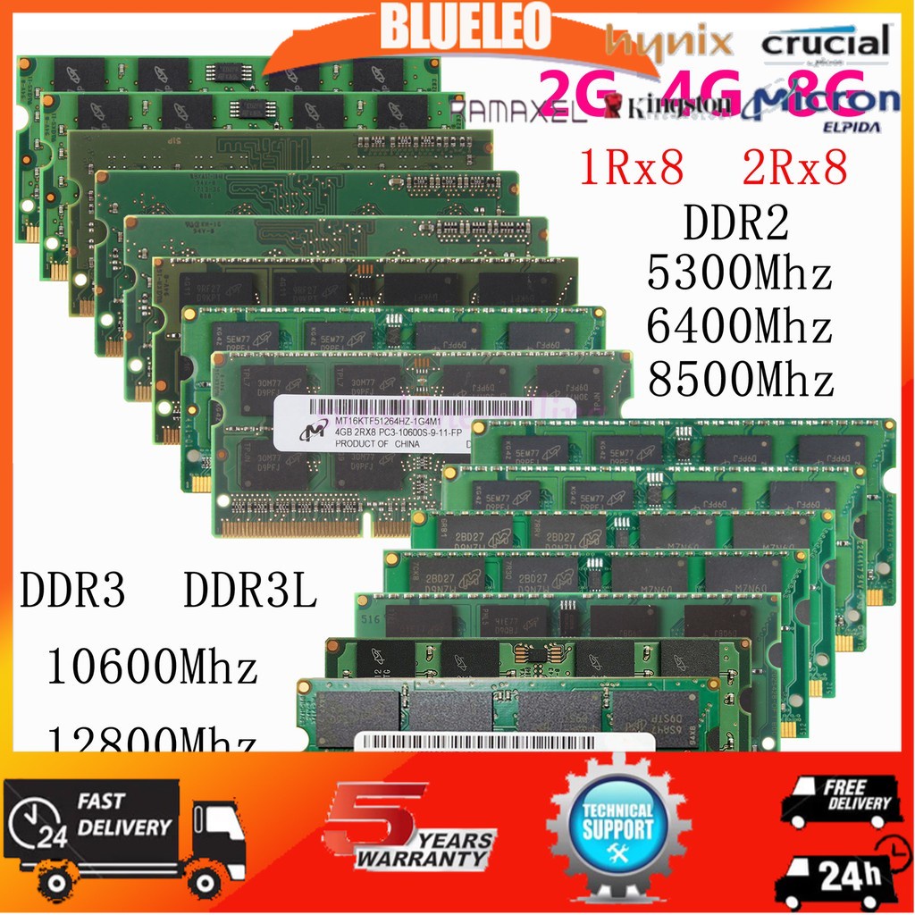 Micron 2GB 4GB 8GB DDR3 ram DDR3L DDR2 2Rx8 1Rx8 5300 6400 8500 10600 12800 PC2 PC3 PC3L 667Mhz ...
