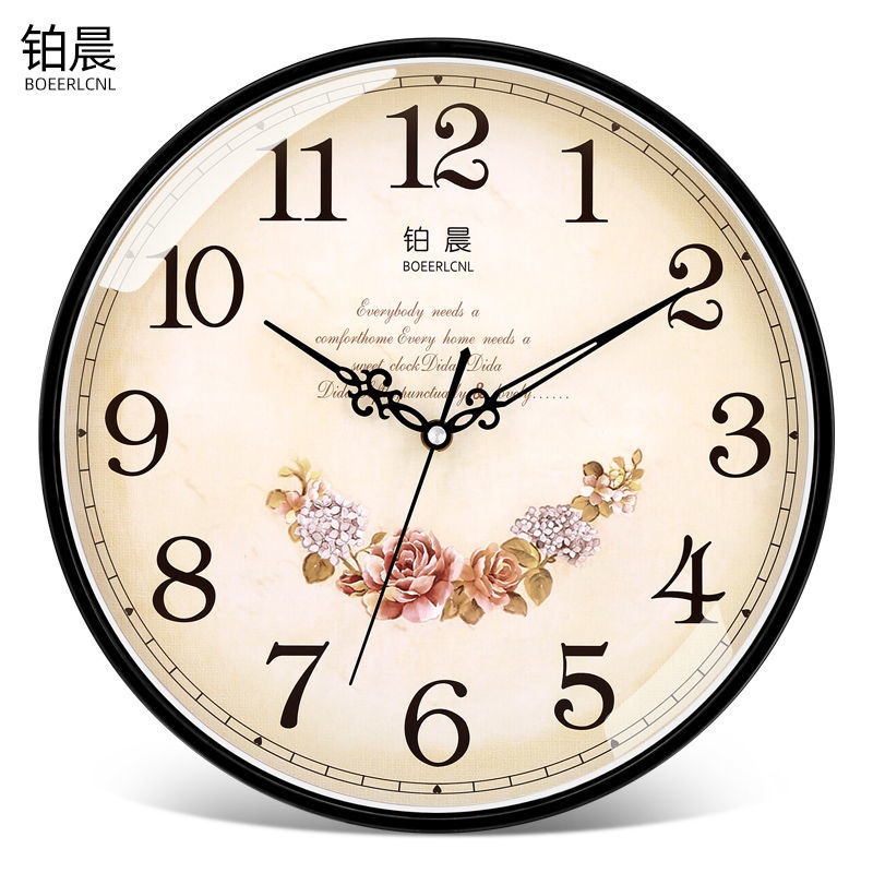 Platinum Morning European Style Noiseless Hanging Clock Living Room ...