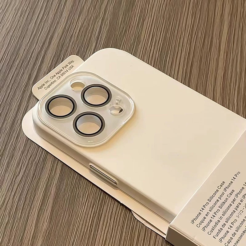 Luxury Solid Color Matte Silicone Camera Lens Protective Film Phone ...