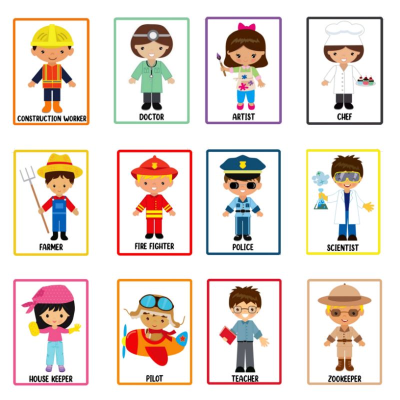【hot sale】 COMMUNITY HELPERS Laminated Flashcards, Teaching materials ...