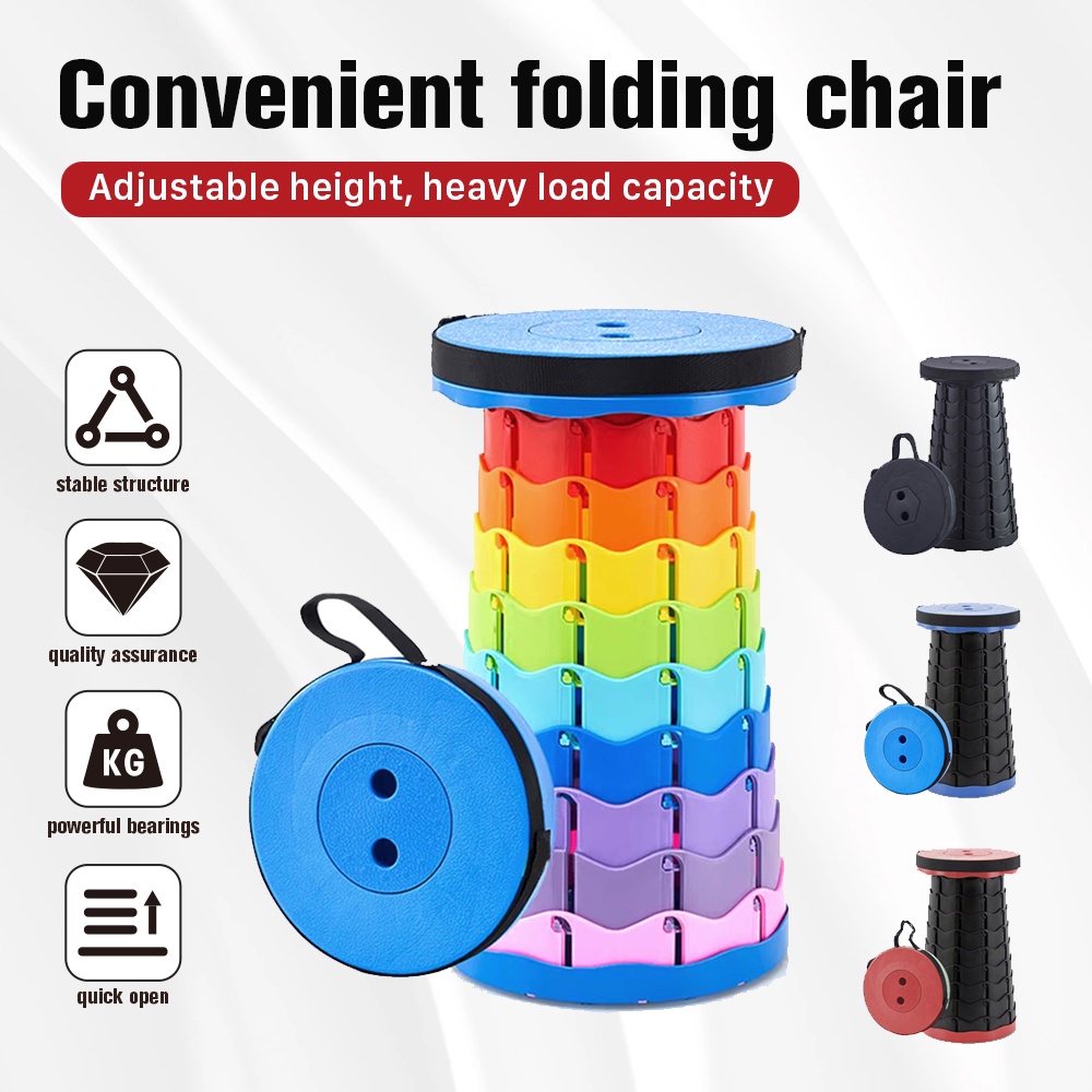 Retractable Chair Folding Portable Outdoor Camping Fishing Travel Space ...