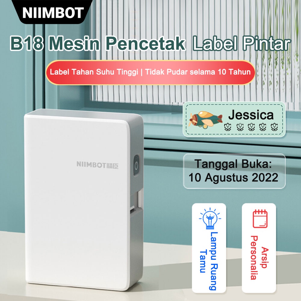 Niimbot B18 Label Maker, Portable Bluetooth Label Printer Supports ...