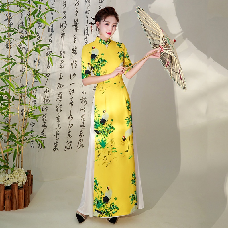 Formal Dress Stage Performance Host Clothing Improved Version Ao Dai ...