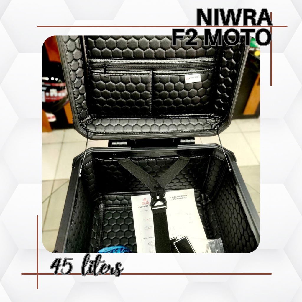 NIWRA f2 moto 45 liters aluminum topbox white | Shopee Philippines