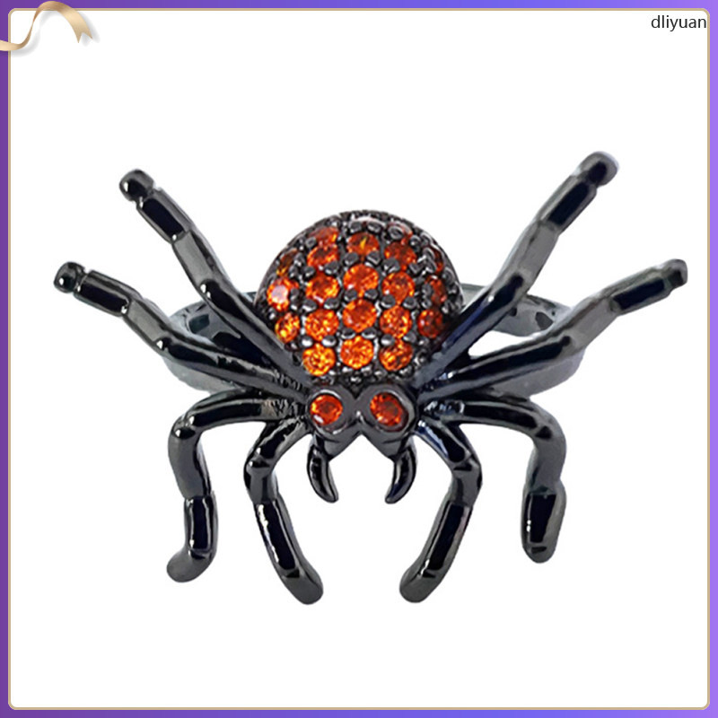 Halloween Spider Rings The Metal Diamond Miss Man Stackable Open ...