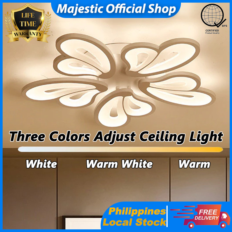 LED Tri Color Ceiling Light Three Color Butterfly Nordic Creative Warm ...