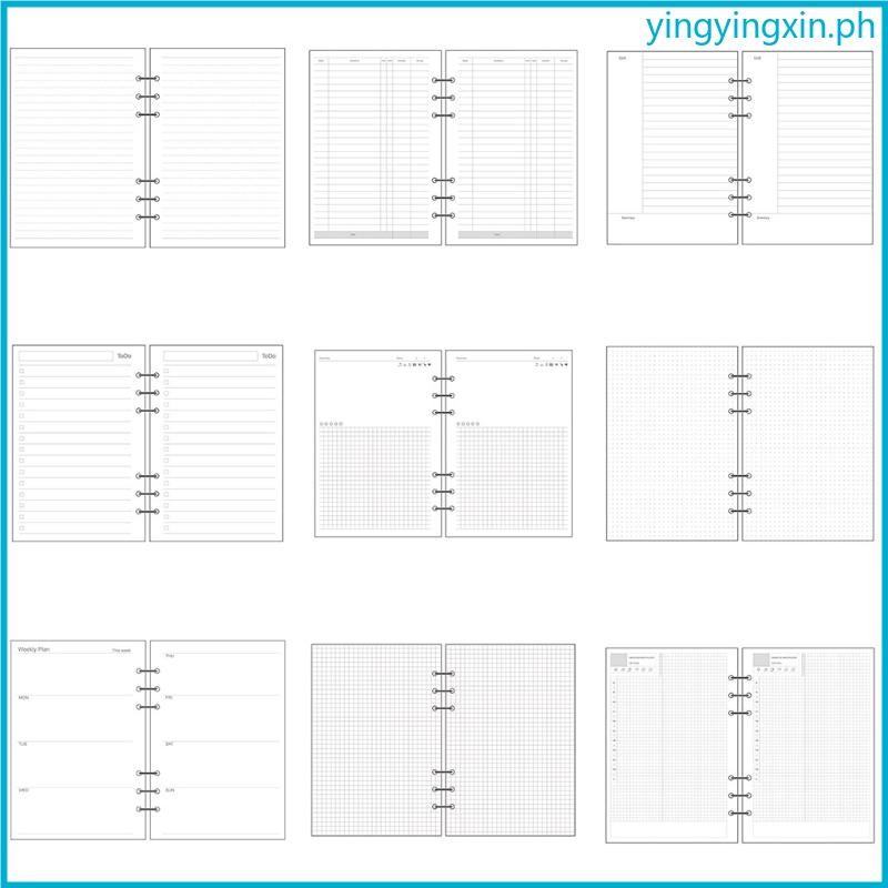 YIN 6-hole Filler Paper Double-Side for A5 Loose-leaf Notebook 45 ...