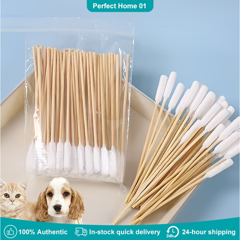 50PCS Pet Cotton Buds Swab Pet Ear Cleaning Swab Buds Dog Cat Universal ...