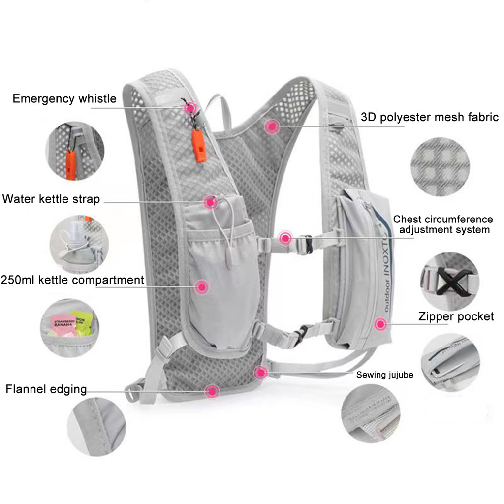 CON 5L Running Hydration Vest Backpack Breathable Jogging Sports ...