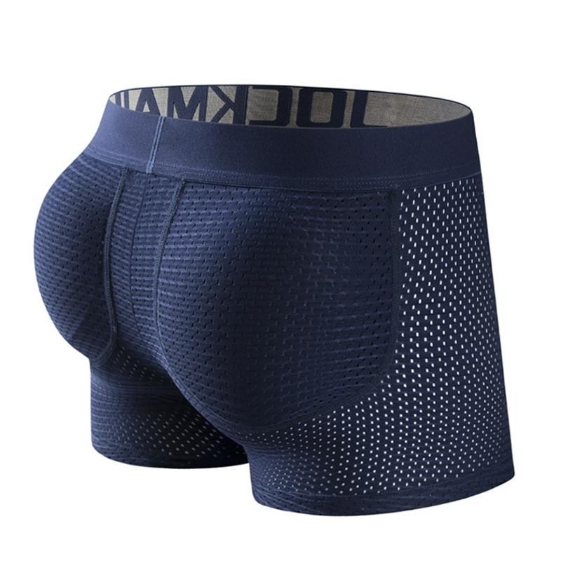 Long Mesh Hip-Lifting Men's Boxer Briefs Padded Sponge Fake Butt ...
