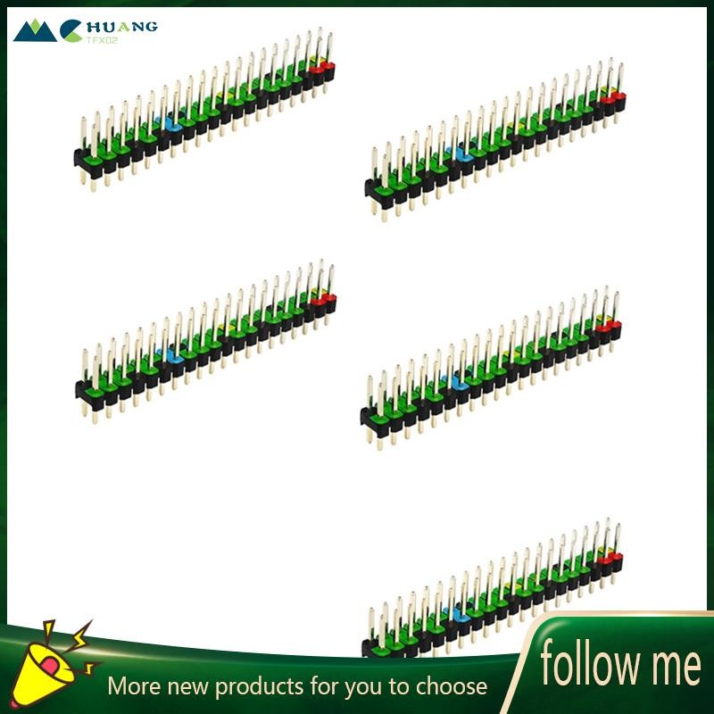 【chuangtfx02】5 Pcs 2 X 20 Pin Male GPIO Header Double Row 20 Pin Male ...