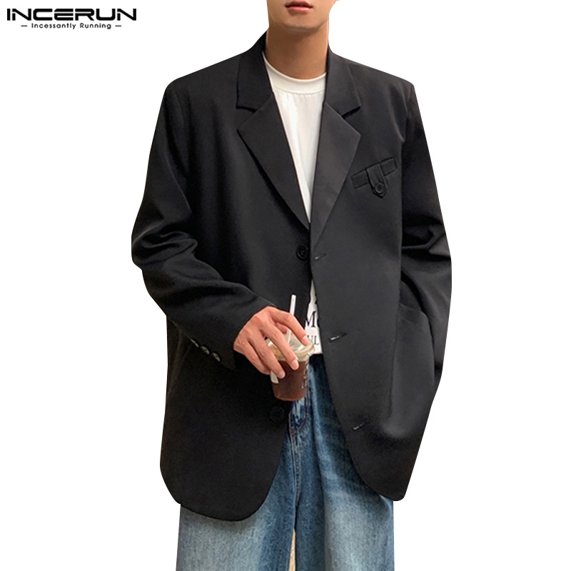 INCERUN men's solid color casual suit | Shopee Philippines
