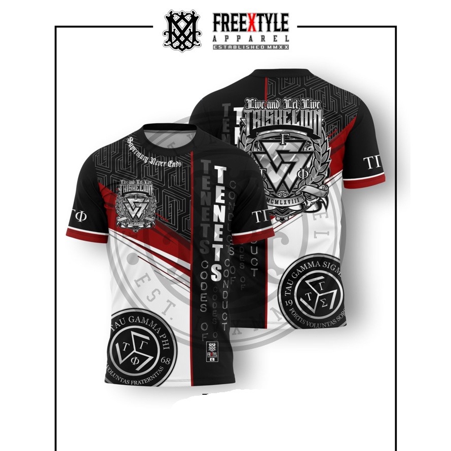 Tau Gamma Phi Triskelion Frat Shirt Full Sublimation 2024 Men New T ...