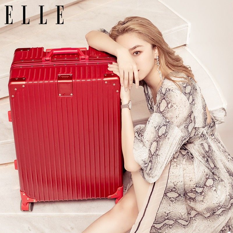 ELLE luggage aluminum frame trolley case universal wheel travel case ...