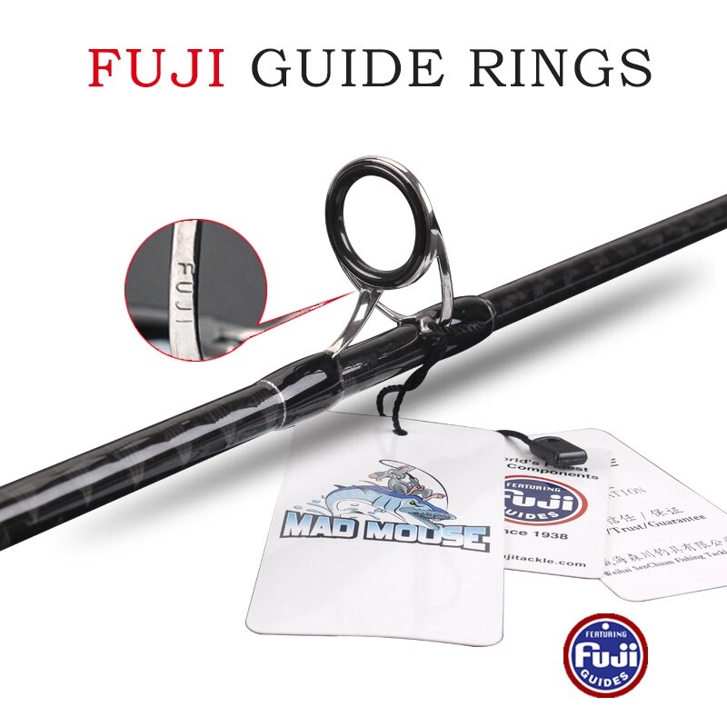 MADMOUSE Japan Quality Fuji Guides Boat Fishing Rod 1.68m 1.9m 24-32kg ...