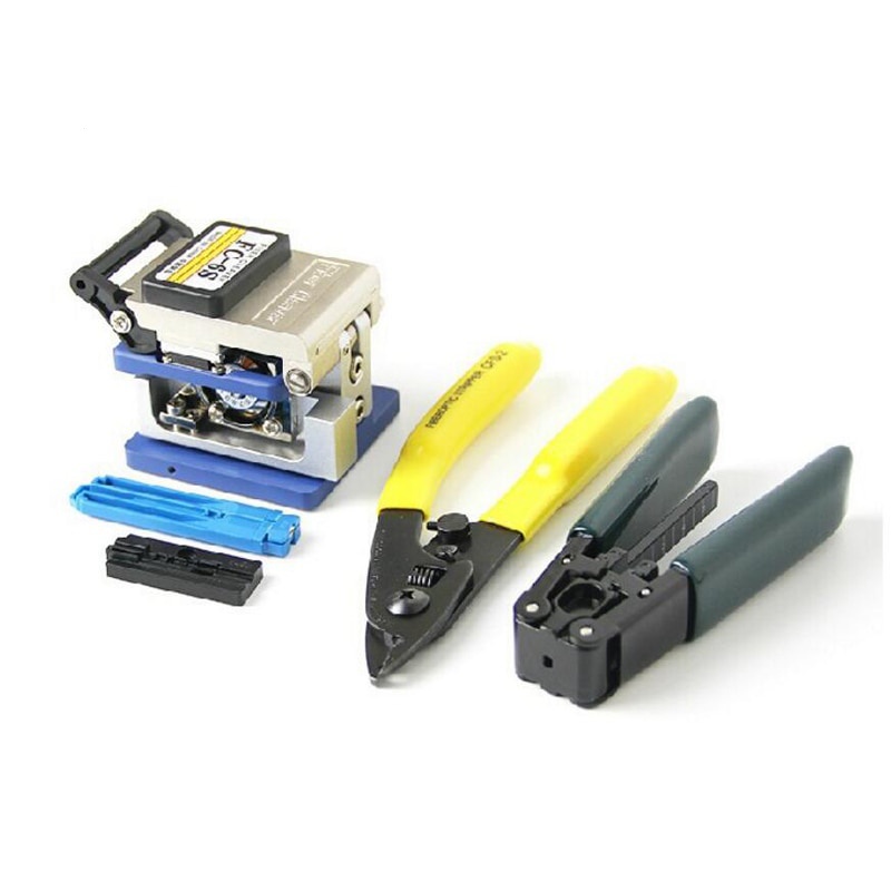 5 In 1 FTTH Fiber Optic Tool Kit with FC-6S Fiber Cleaver and Double ...