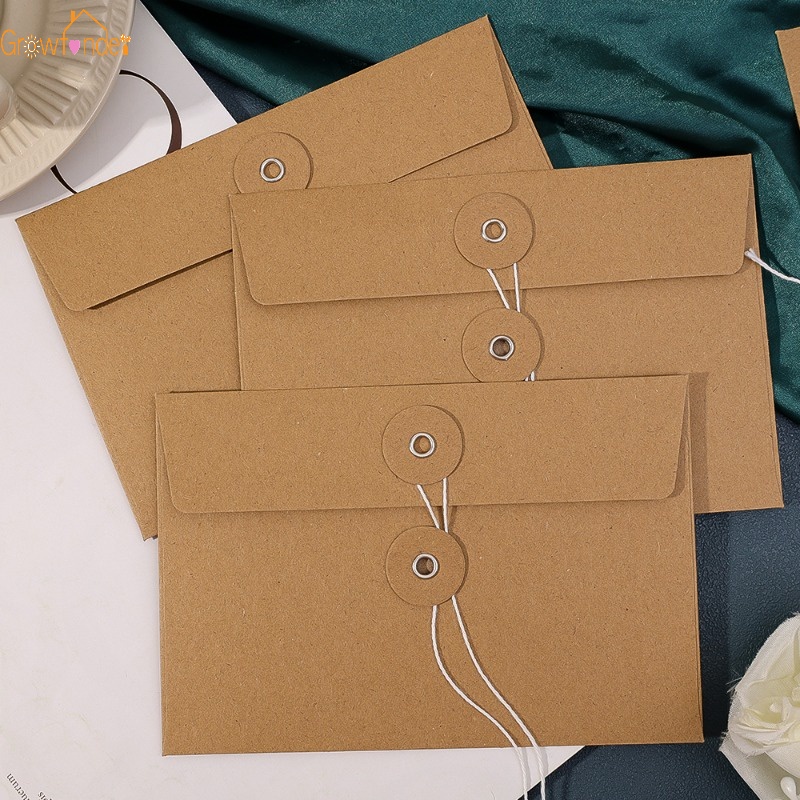 Vintage Useful Reusable Kraft Paper Envelope With Button String Tie ...