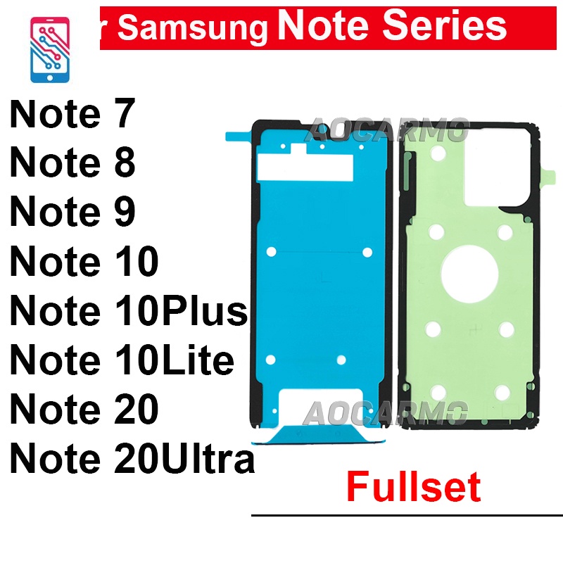 For Samsung Galaxy Note 7 8 9 10 Plus Lite 10+ 20 Ultra FullSet Adhesive LCD Display Rear Cover ...