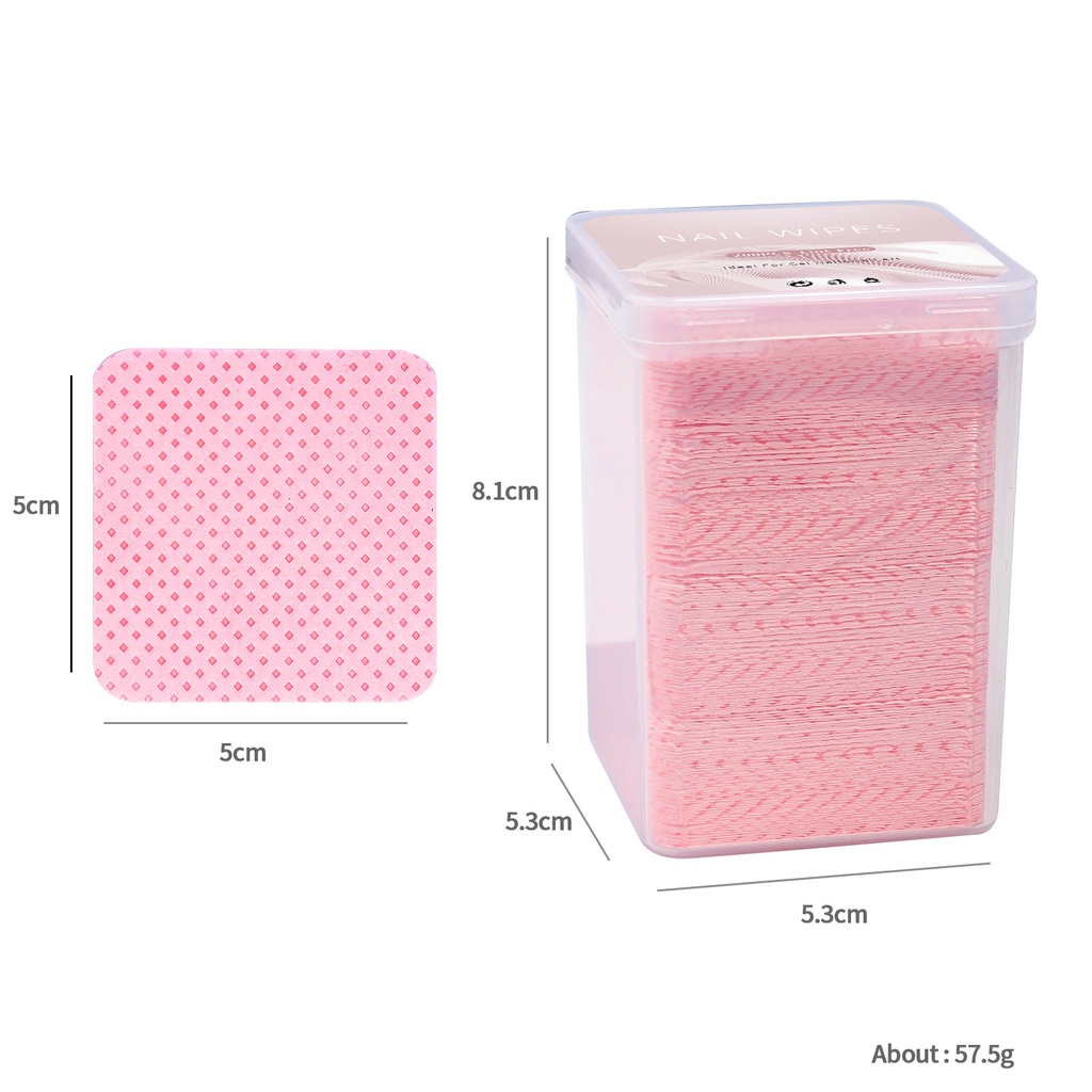 200pcs/Box Lint-free Nail Polish Remover Gel Pink/purple Adhesive Wipes ...