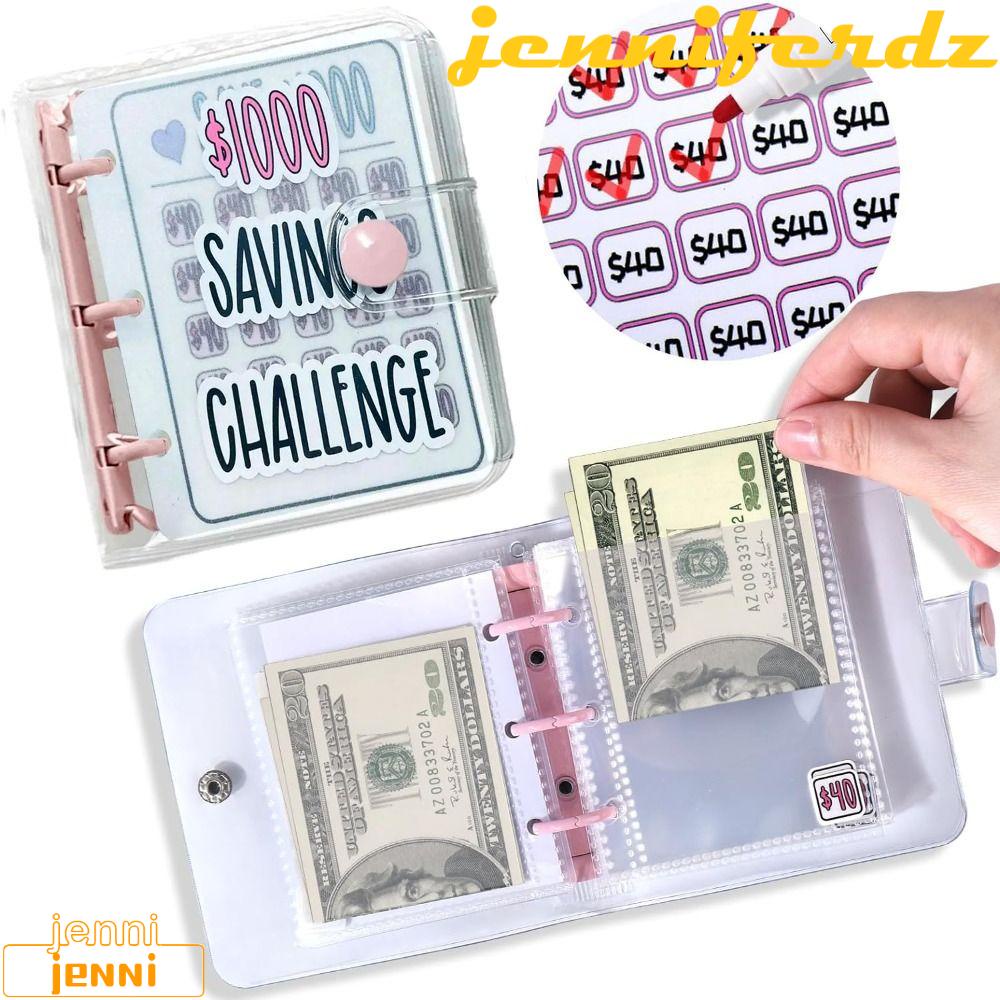 JENNIFERDZ $1000 Money Savings Challenge Binder, Waterproof PVC ...