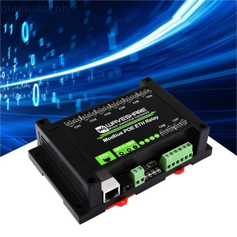 QUU 8CH Ethernet Relays Module Modbus RTU Modbus Protocol PoE Port ...